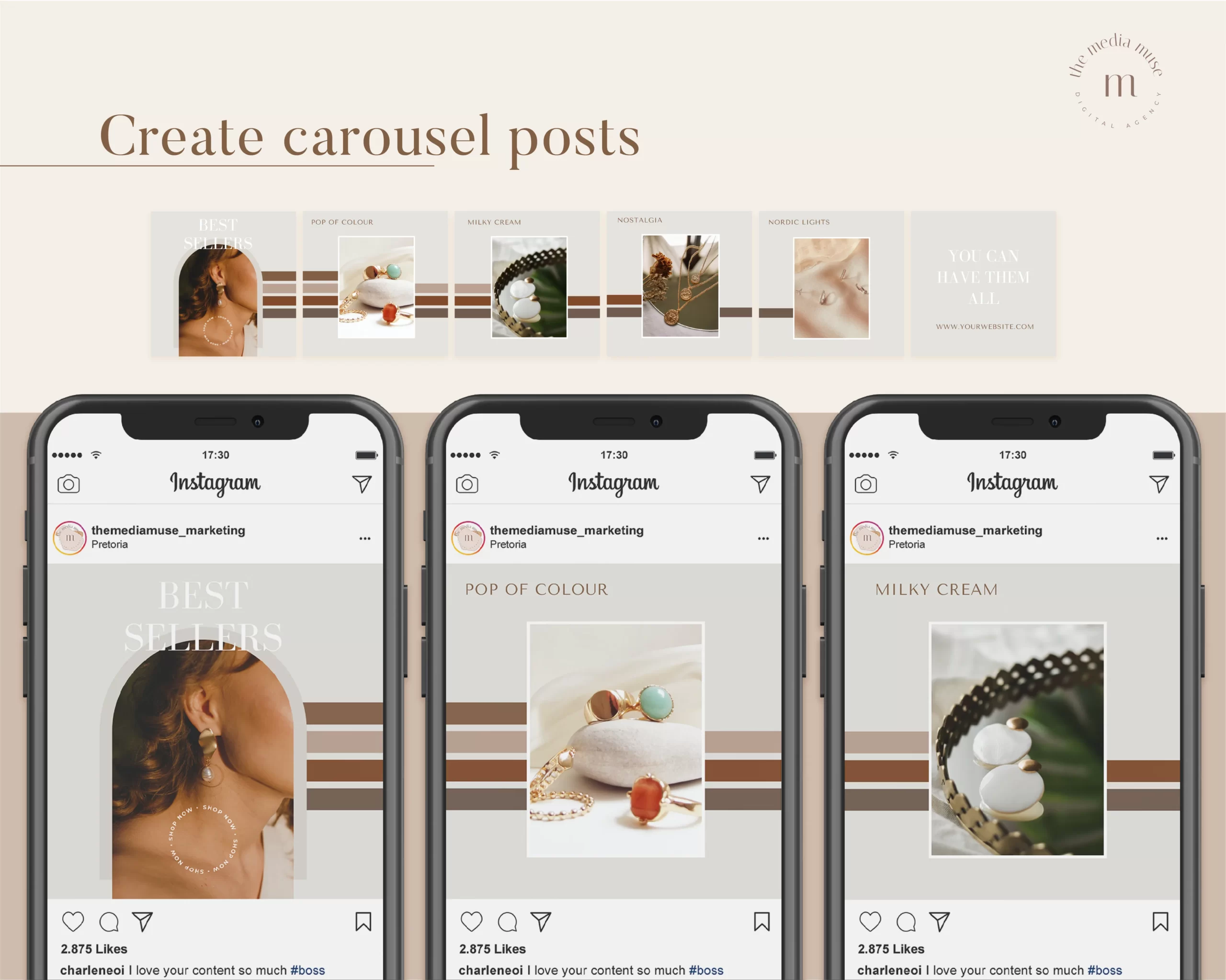 53 Jewellery Instagram post templates - Media Muse