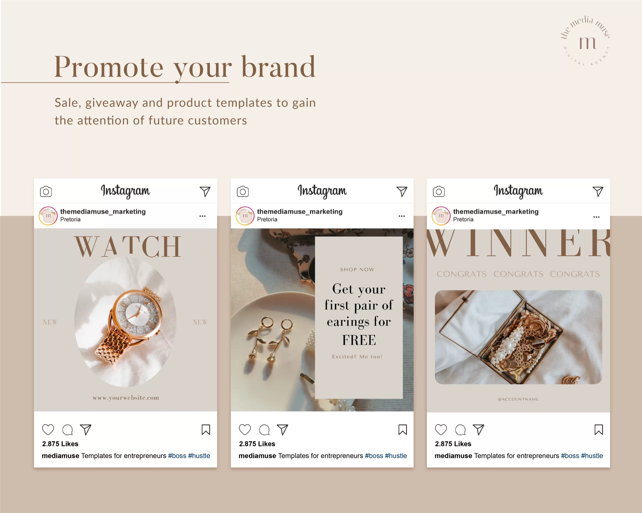 53 Jewellery Instagram post templates - Media Muse